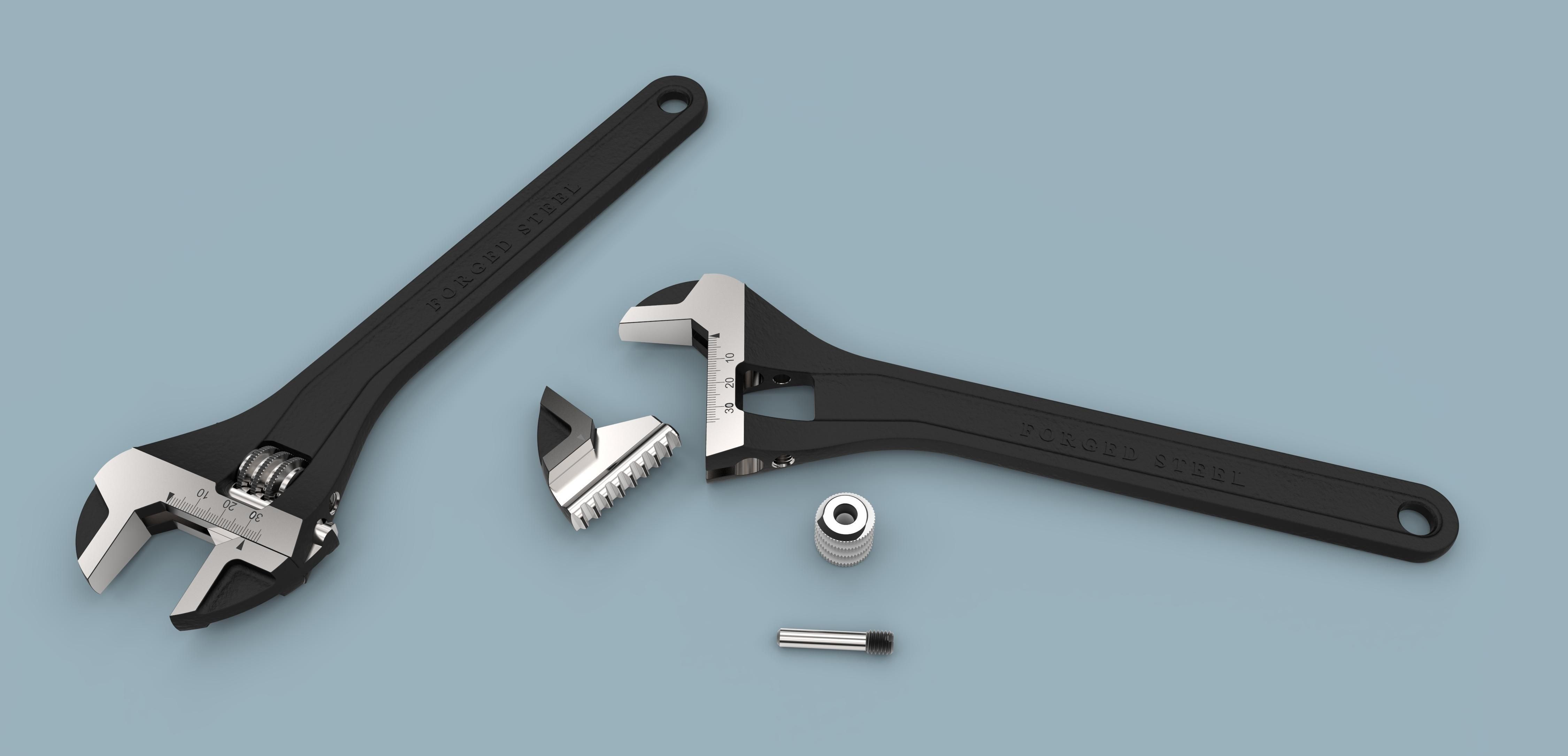 Adjustable wrench 3D model | CGTrader