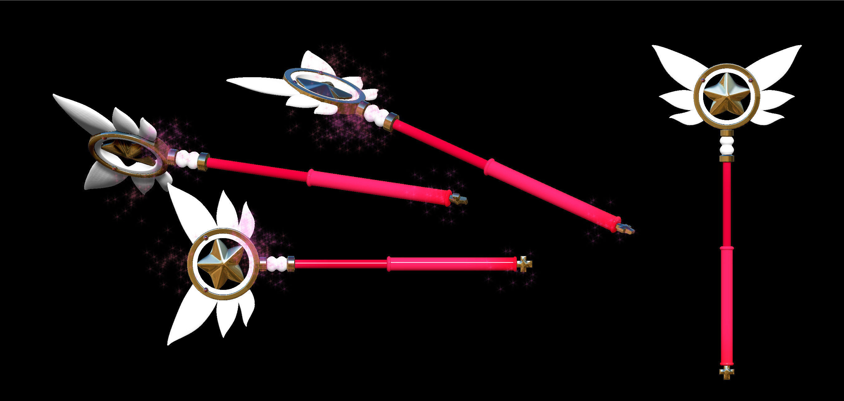 Fate - Magical Ruby wand free 3D model 3D printable | CGTrader