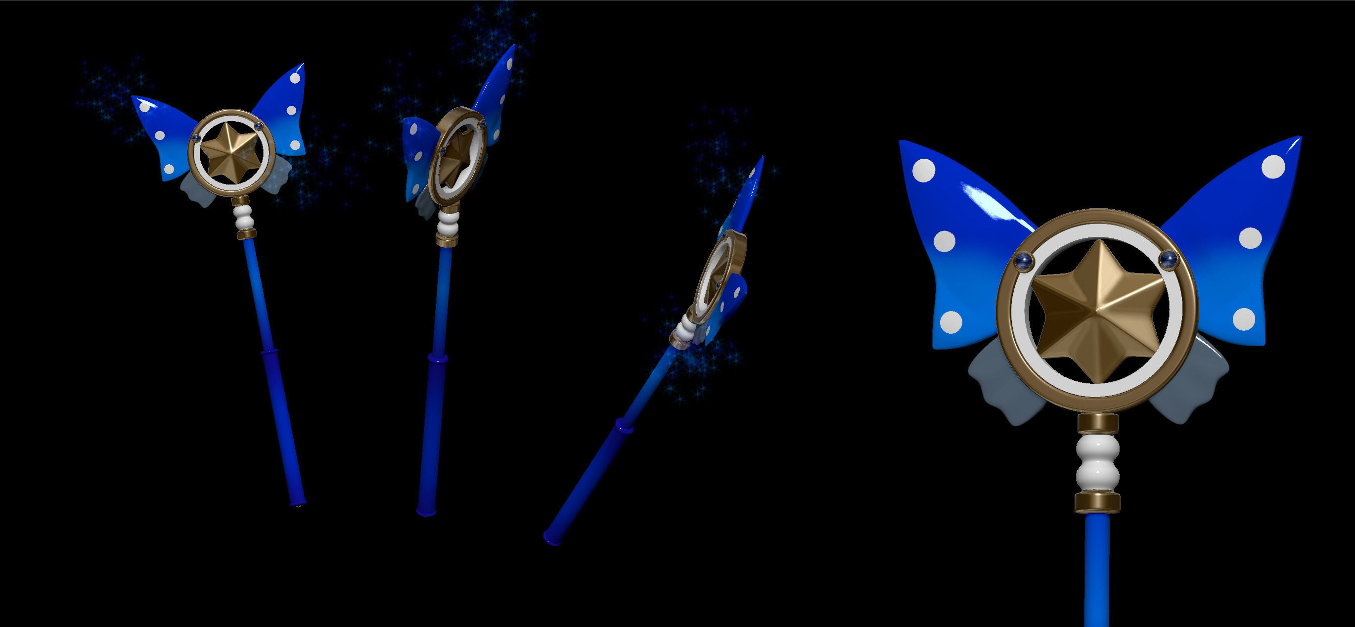 Fate - Magical Shapire Wand free 3D model 3D printable | CGTrader