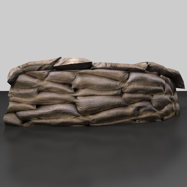 3D model Low Poly Sandbags sandbag bench VR / AR / low-poly | CGTrader
