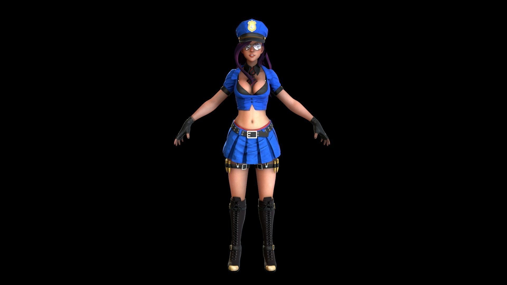 3D model caitlyn officer VR / AR / low-poly | CGTrader