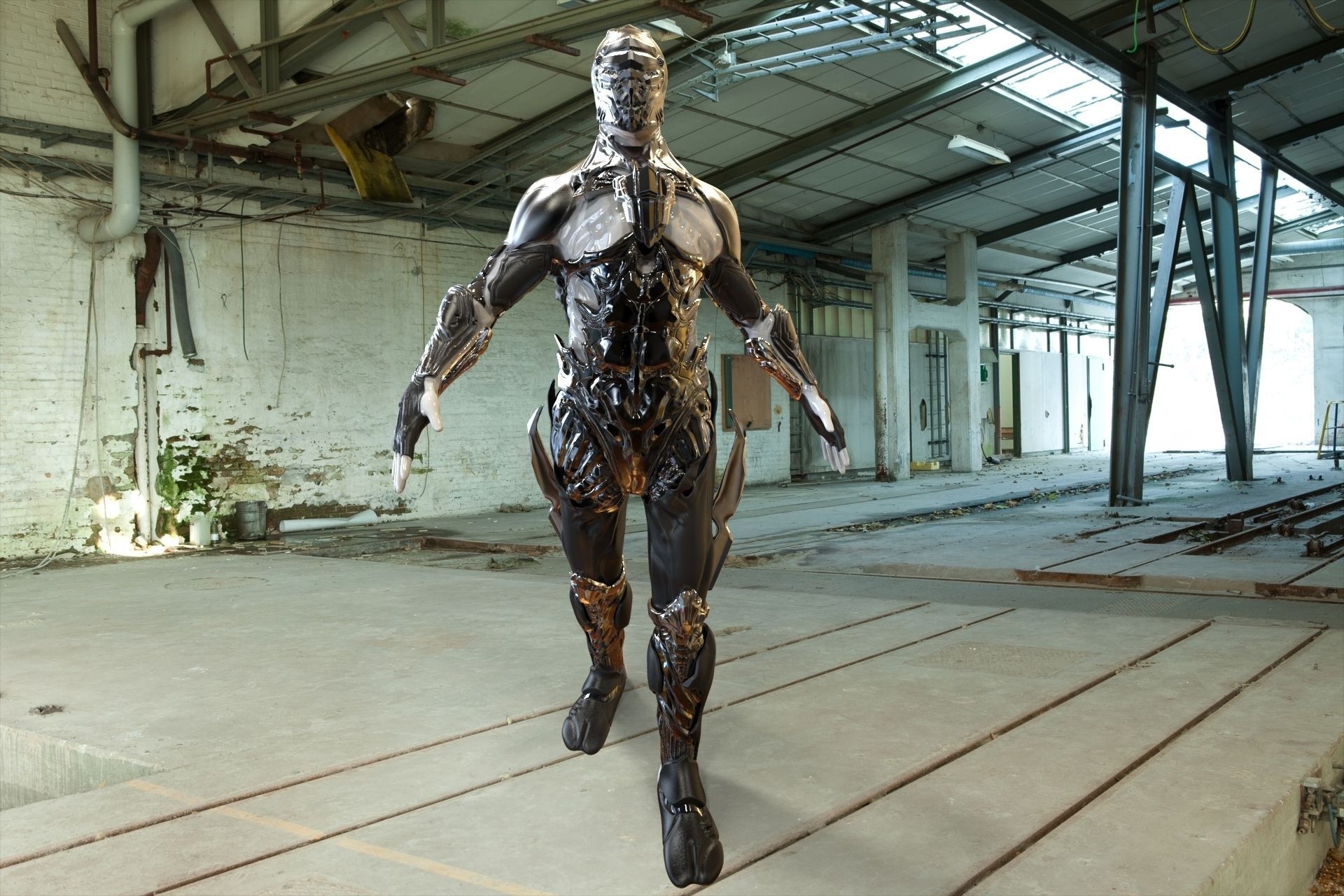Finite silver man 3D model | CGTrader