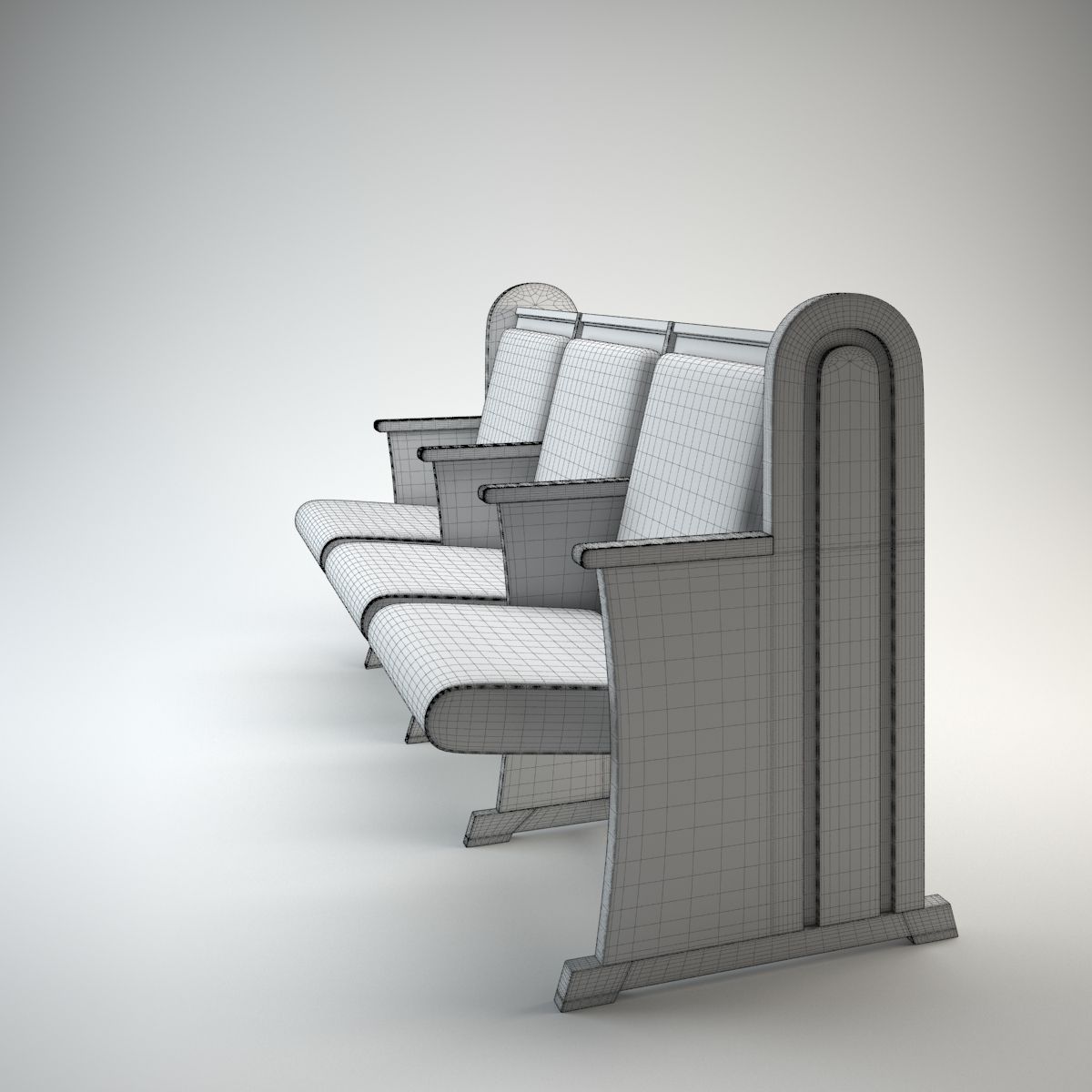 Classic Wooden Pew seats 3D model | CGTrader