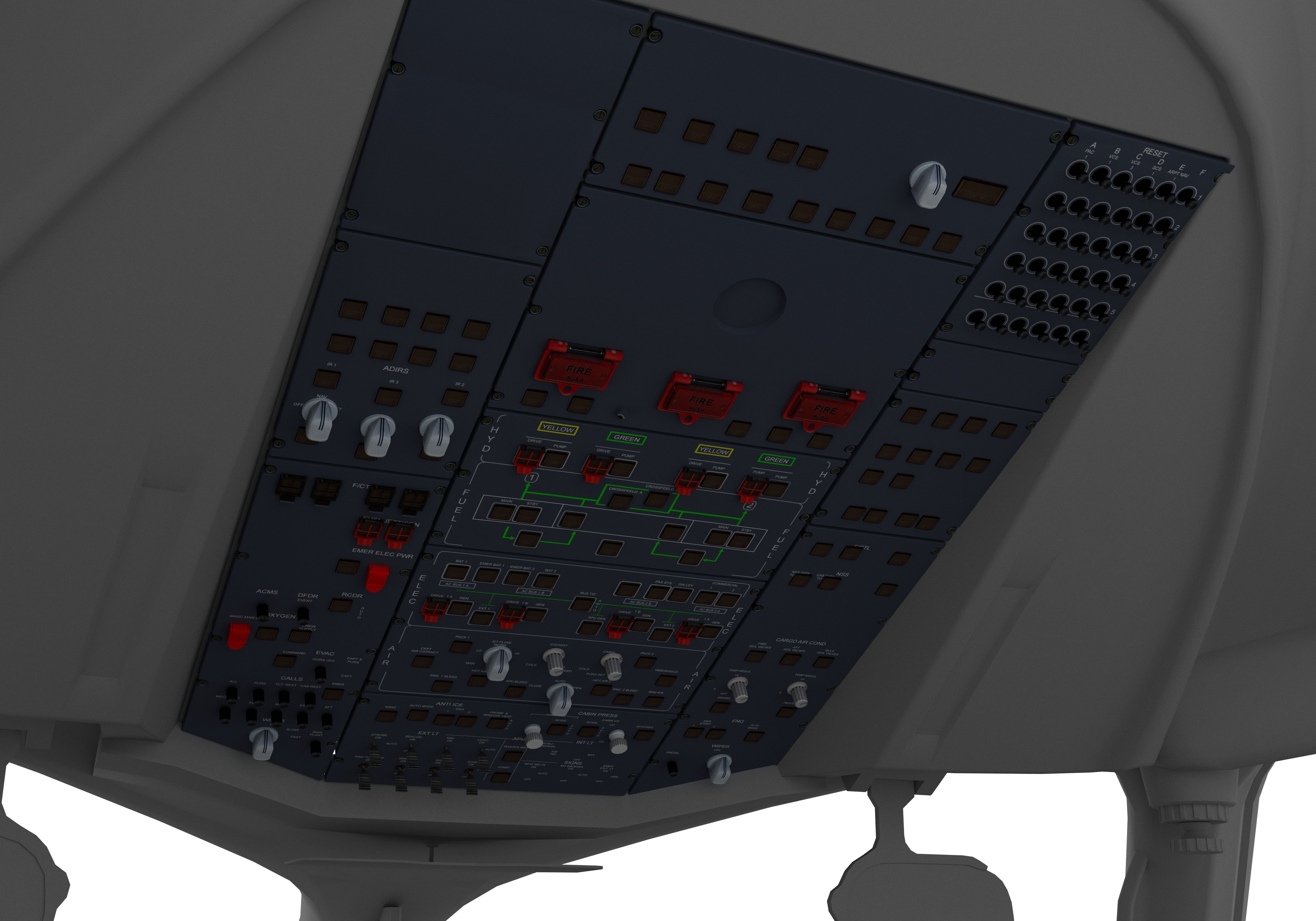 3D model Airbus A350-XWB Cockpit VR / AR / low-poly MAX OBJ 3DS FBX ...
