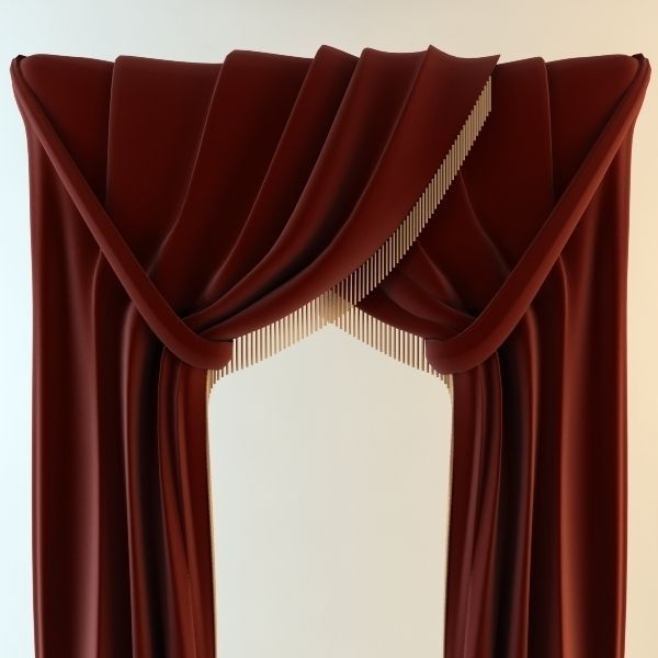 Elegant Red Curtains 3D model | CGTrader