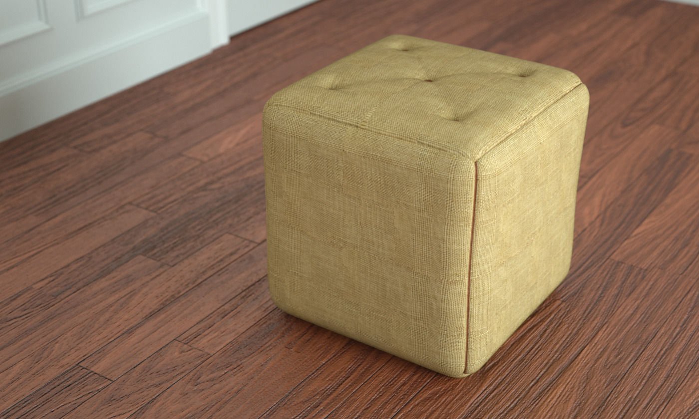 Simple Pouf Ottoman free 3D model | CGTrader