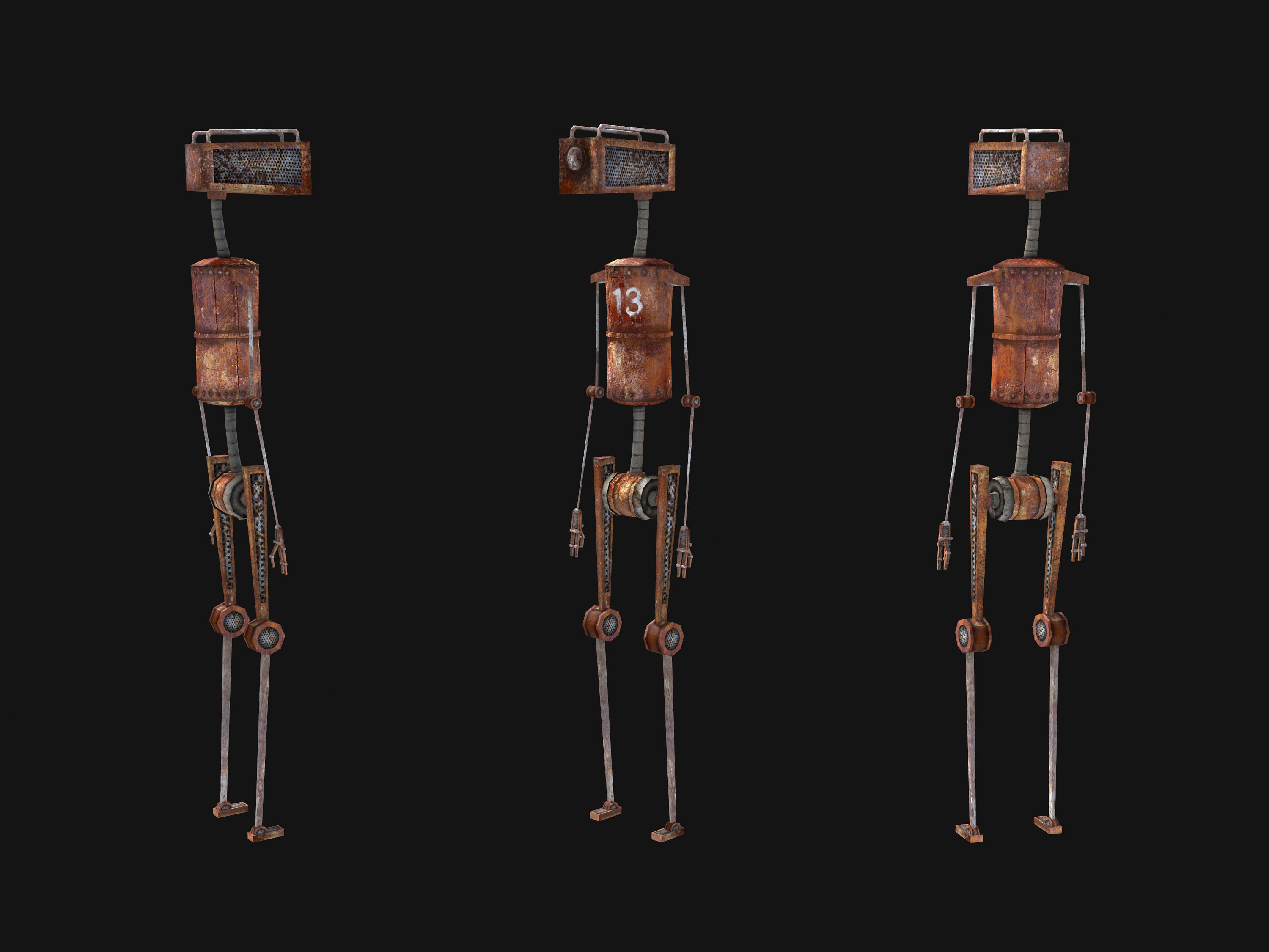 Rusty robot 3D Model Game ready .max .obj .mtl - CGTrader.com