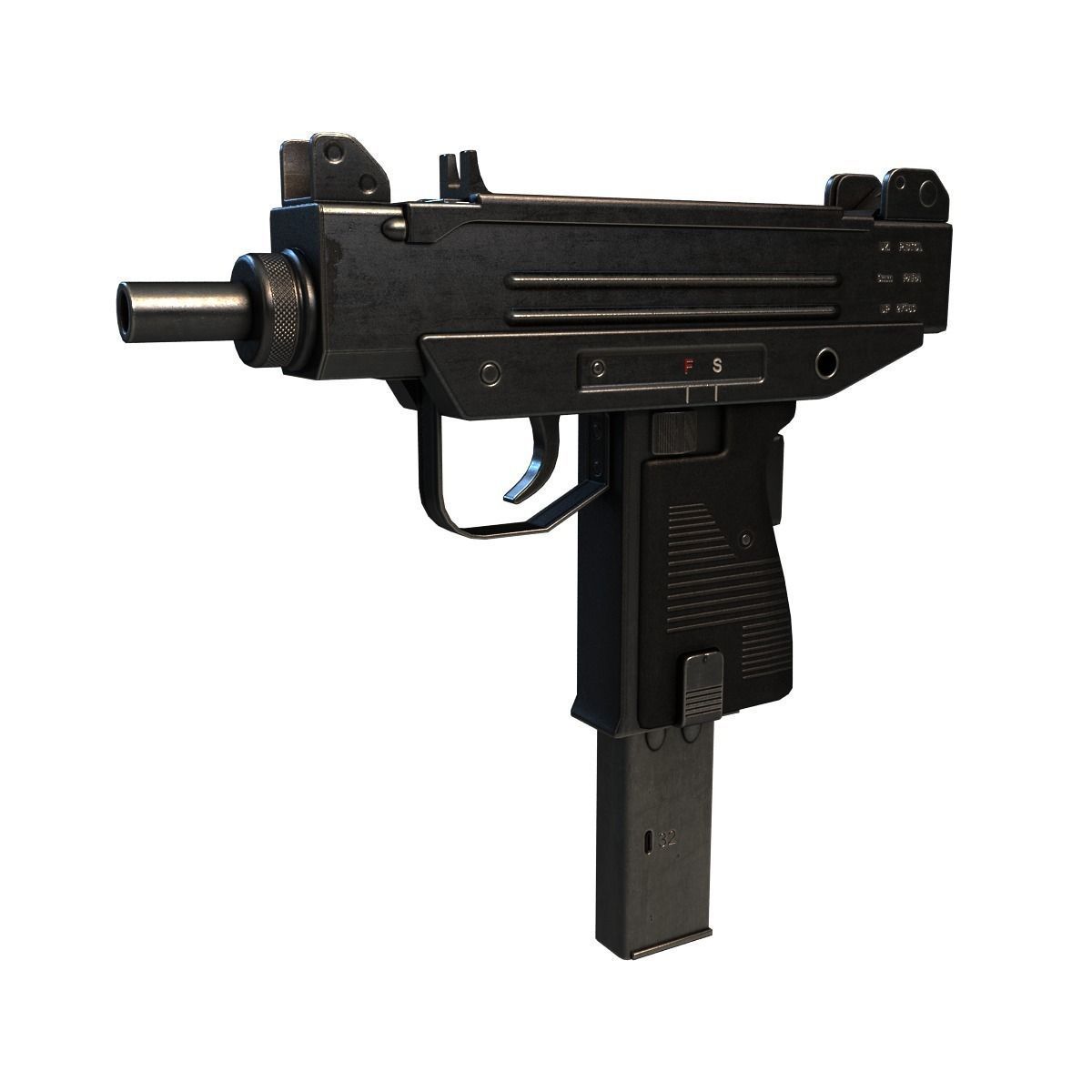 3D model Micro Uzi SMG VR / AR / low-poly MAX OBJ 3DS FBX | CGTrader.com
