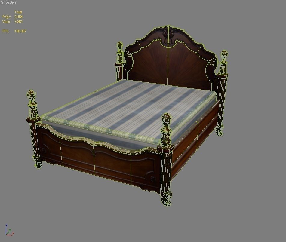 Queen bed 3D model | CGTrader