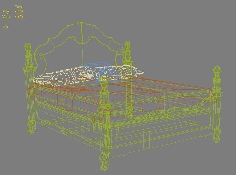 Queen bed 3D model | CGTrader