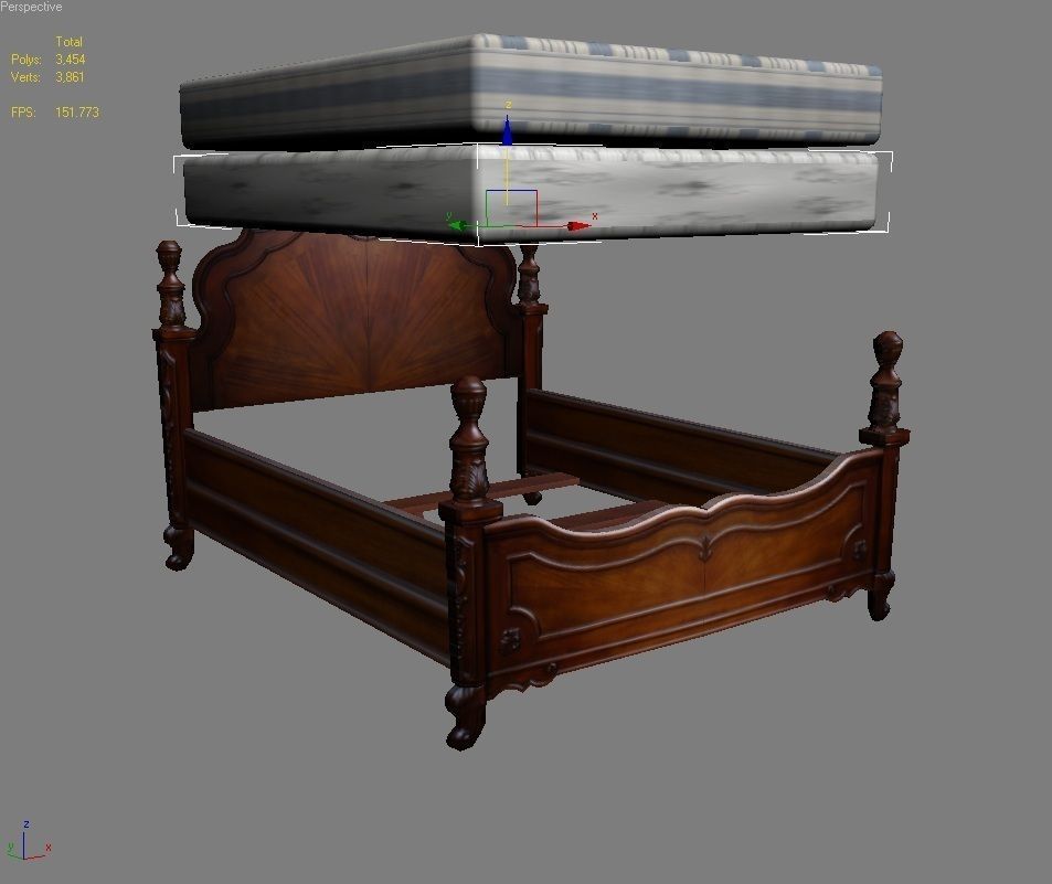 Queen bed 3D model | CGTrader