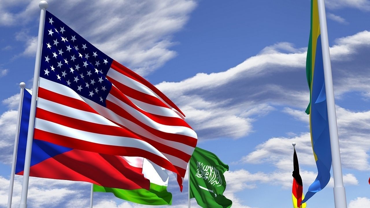 ADJUSTABLE FLAGS 3D model animated | CGTrader