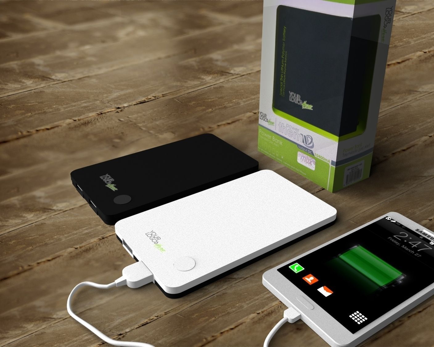 Powerbanks and box mock up 3D model | CGTrader