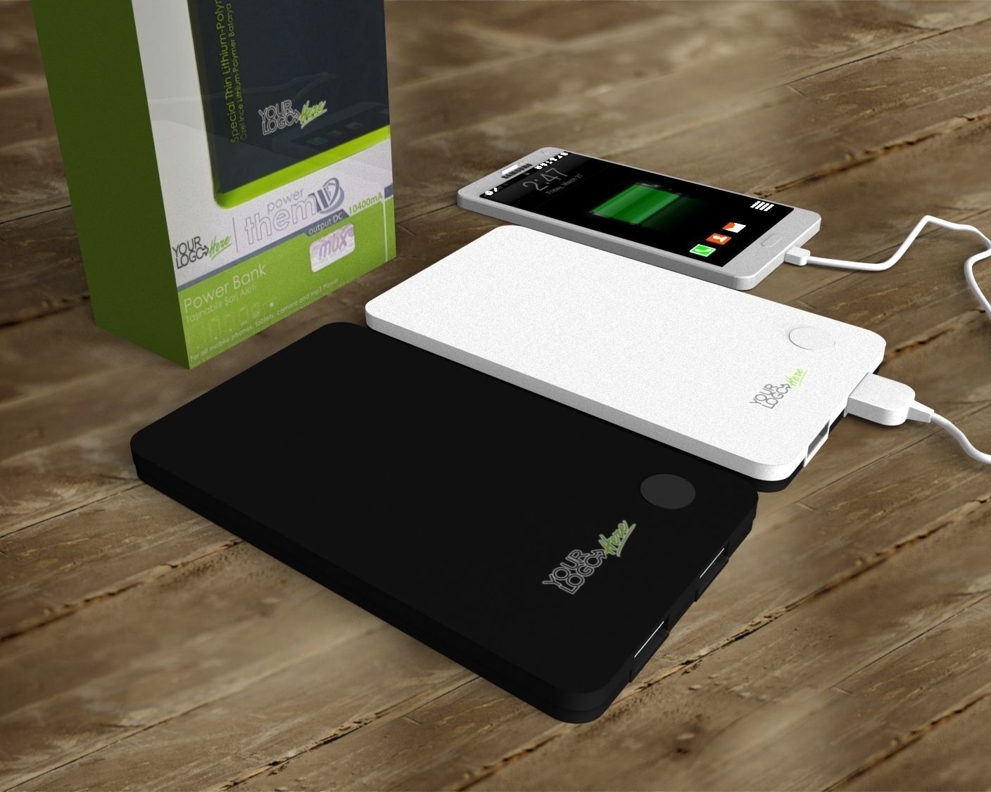 Powerbanks and box mock up 3D model | CGTrader