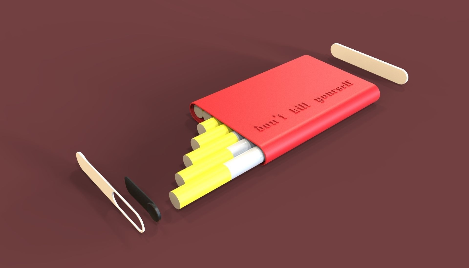 Cigarette Case 3D Model 3D printable .stl .sldprt .sldasm .slddrw ...