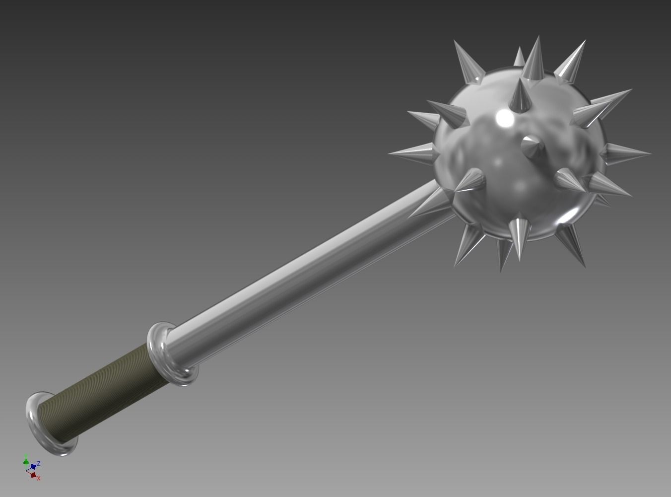 mace metal weapon with spikes free 3D model | CGTrader