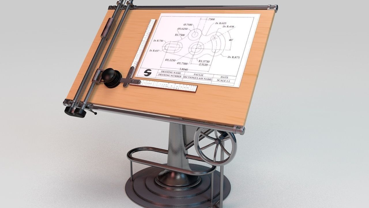 drafting table 3D model | CGTrader