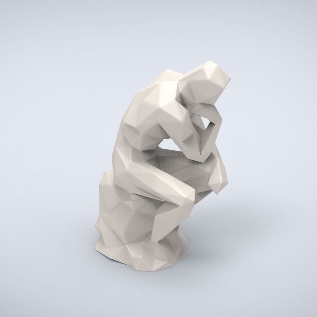 Printable The Thinker Lowpoly Style 3D model 3D printable | CGTrader