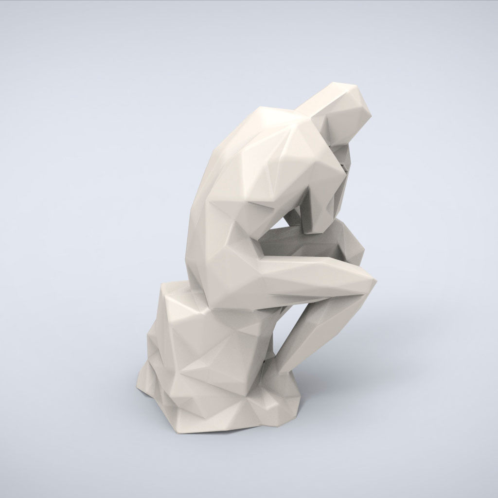 Printable The Thinker Lowpoly Style 3D model 3D printable | CGTrader