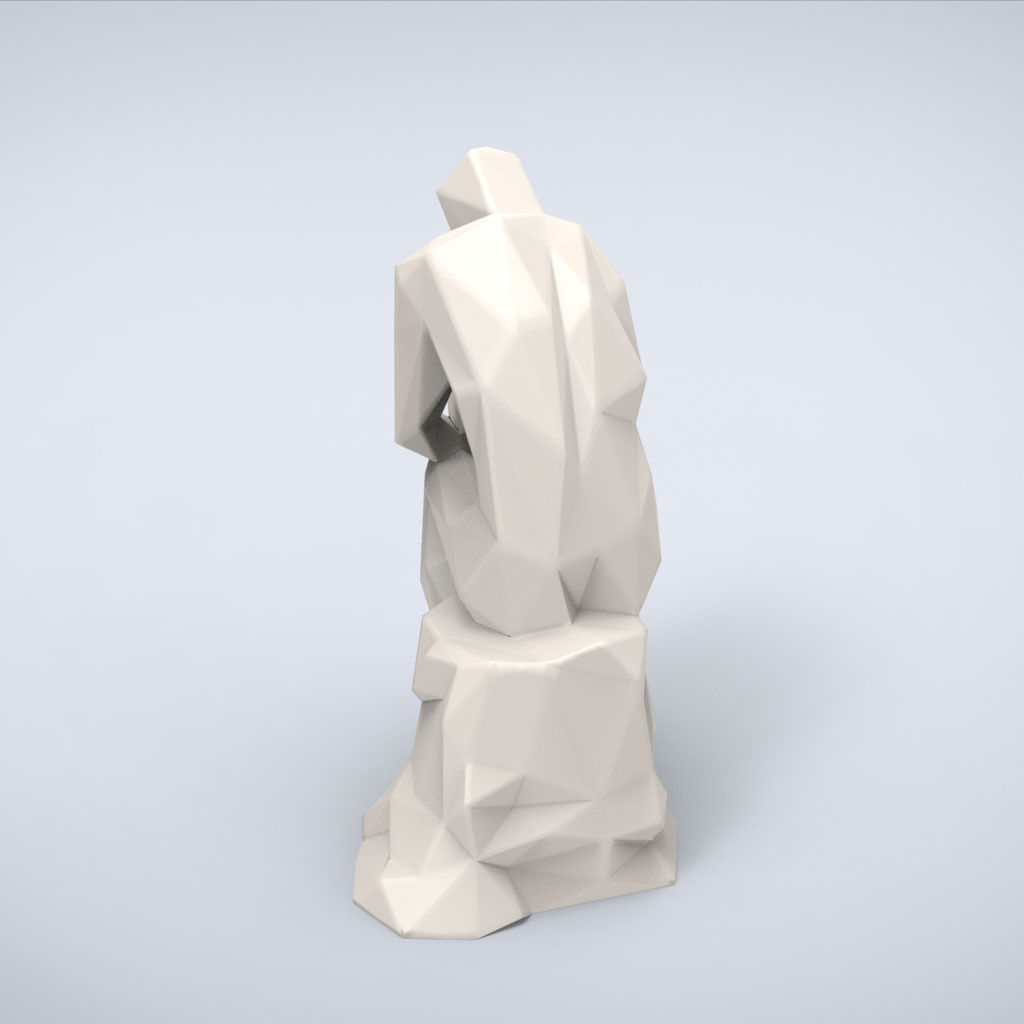 Printable The Thinker Lowpoly Style 3D model 3D printable | CGTrader