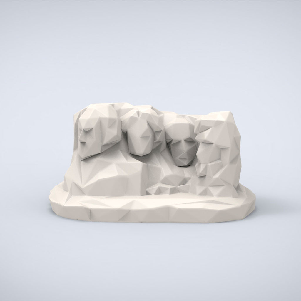 Printable Mount Rushmore Lowpoly Style 3D model 3D printable | CGTrader