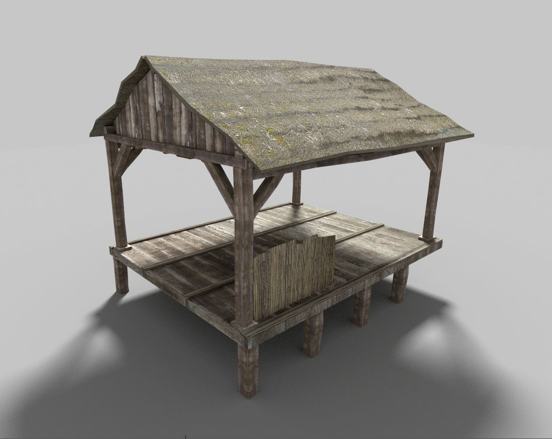 3D model beach wooden hut VR / AR / low-poly | CGTrader