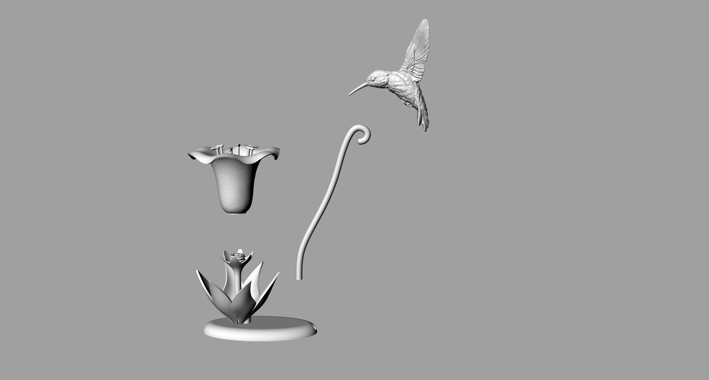 Hummingbird Lamp 3D model 3D printable | CGTrader