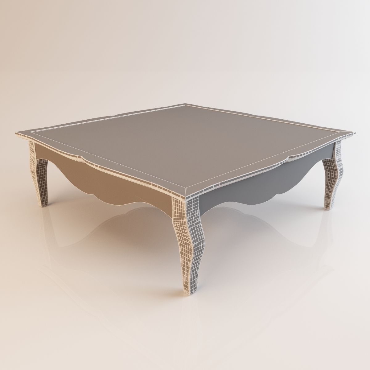 Square shaped table 3D model | CGTrader