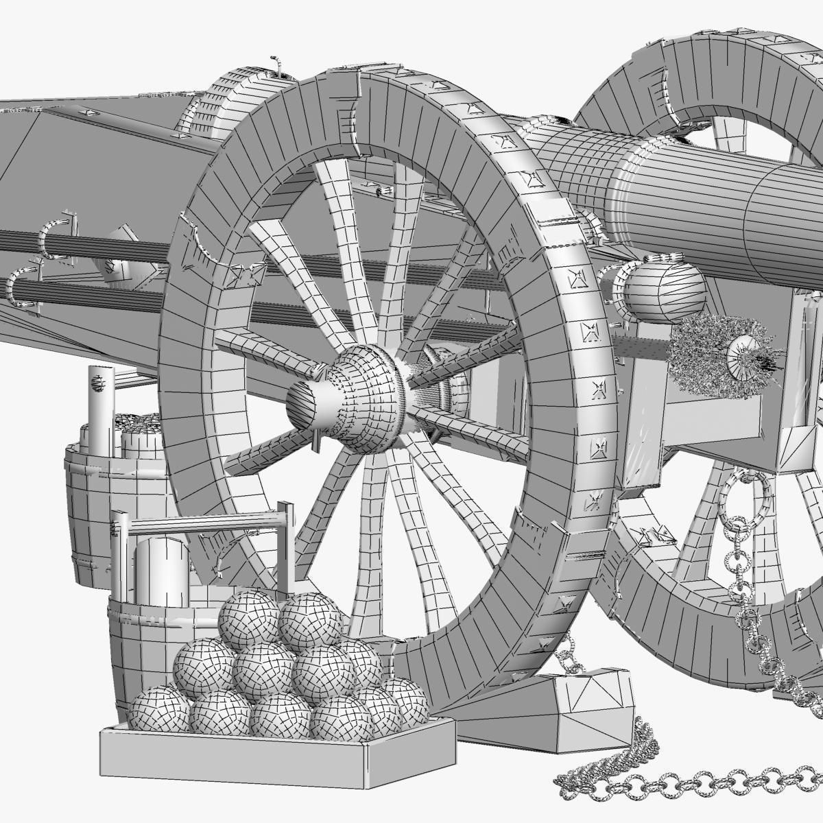 Venice Bronze Cannon XVII - XVIII Century - Culverin 3D model | CGTrader