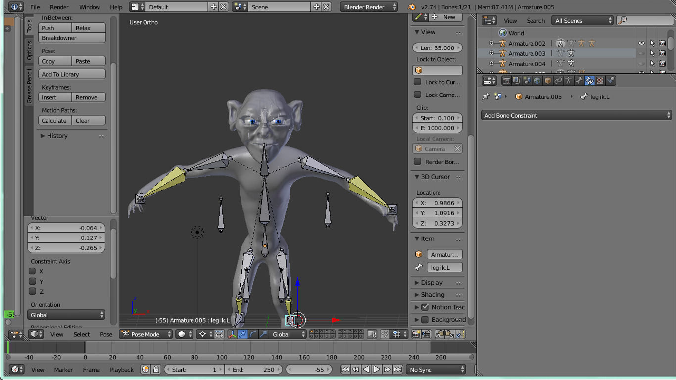 3D model low poly gollum rig VR / AR / low-poly | CGTrader