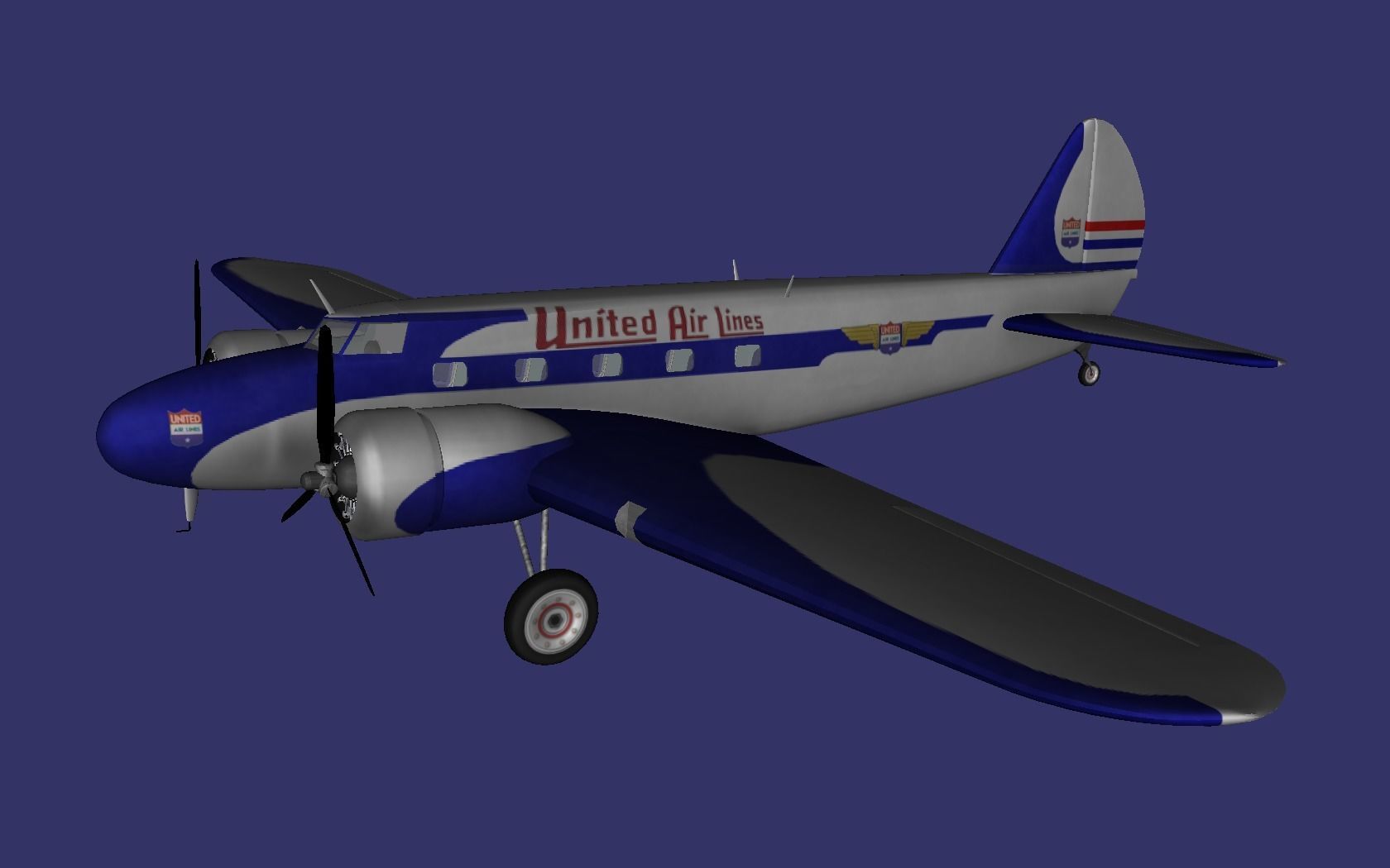 Boeing Model 247 D free VR / AR / low-poly 3D model | CGTrader