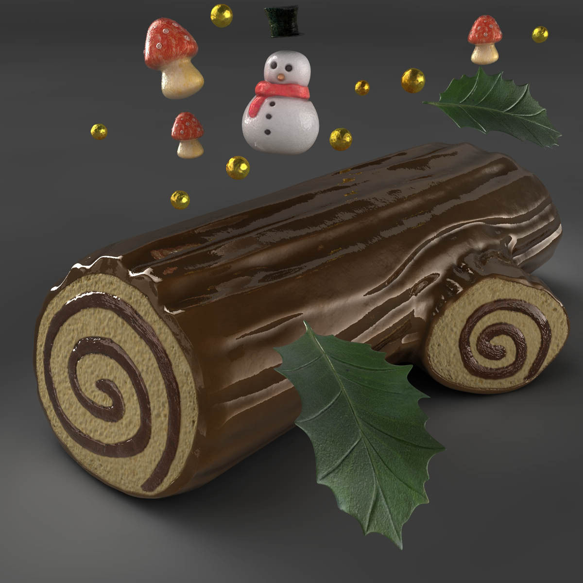 Yule Log 3D model | CGTrader