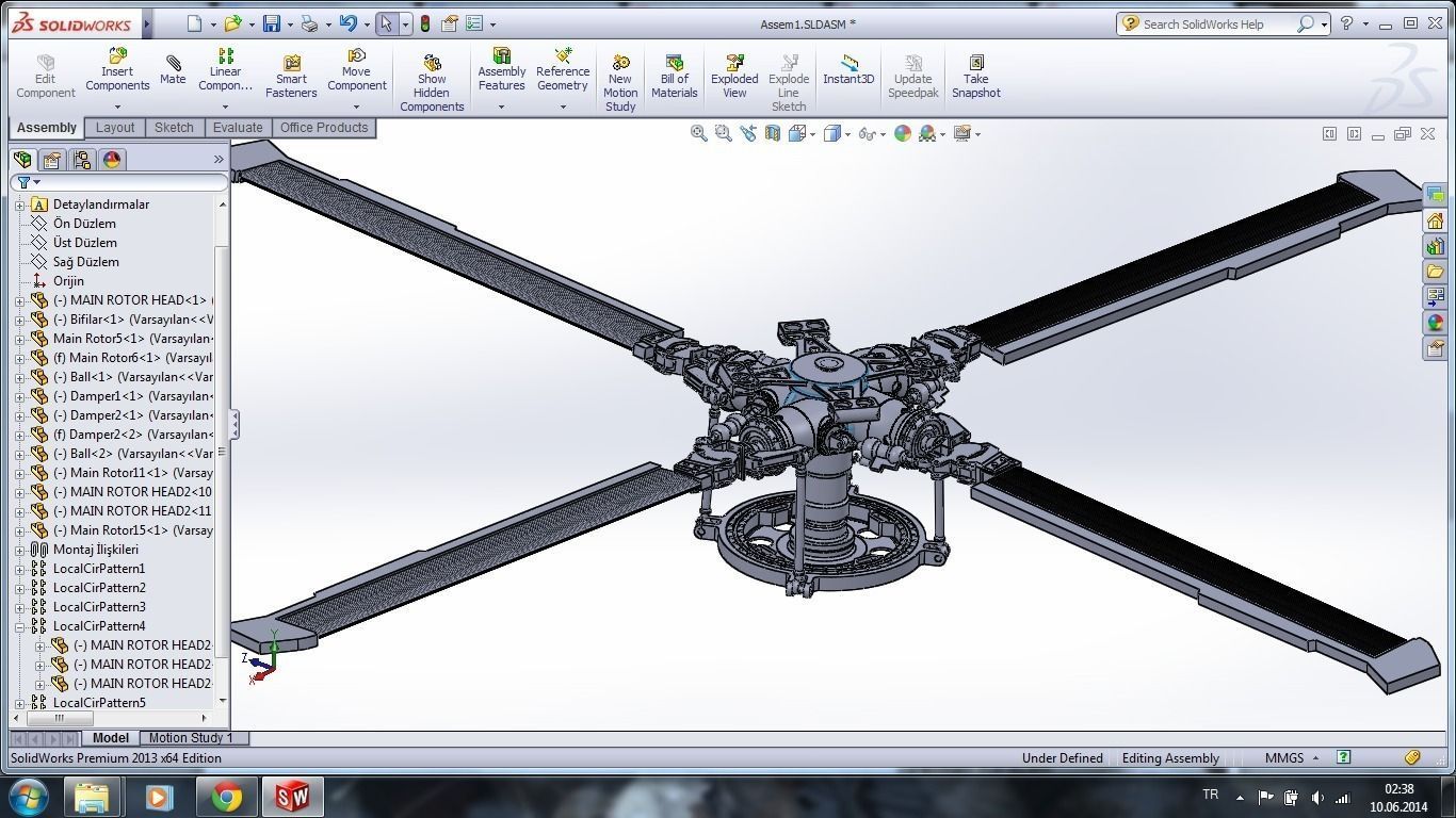 UH-60 Black Hawk Main Rotor Head free 3D Model SLDPRT SLDASM SLDDRW ...