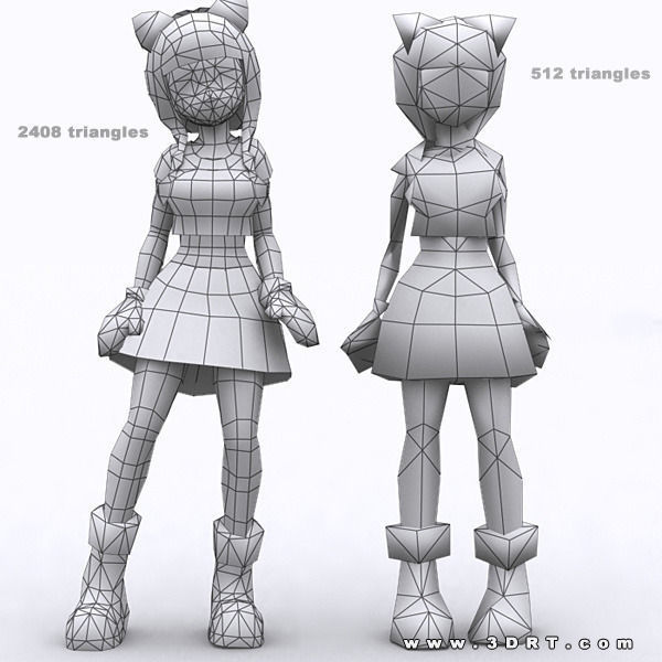 3D model 3DRT - Yoko Anime Girls VR / AR / low-poly rigged animated ...