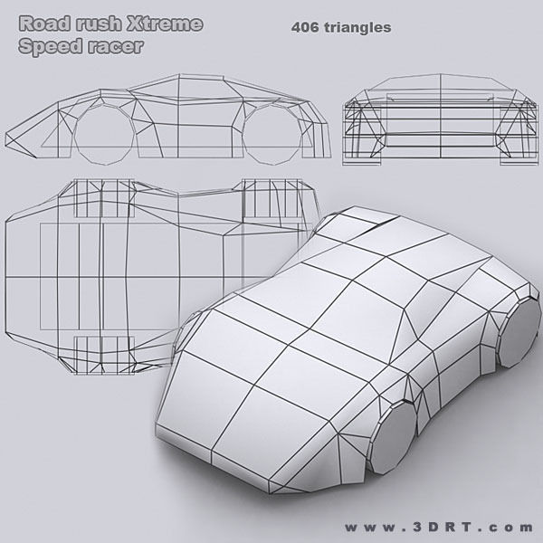 3D model 3DRT - Road Rush Speed Racers VR / AR / low-poly | CGTrader