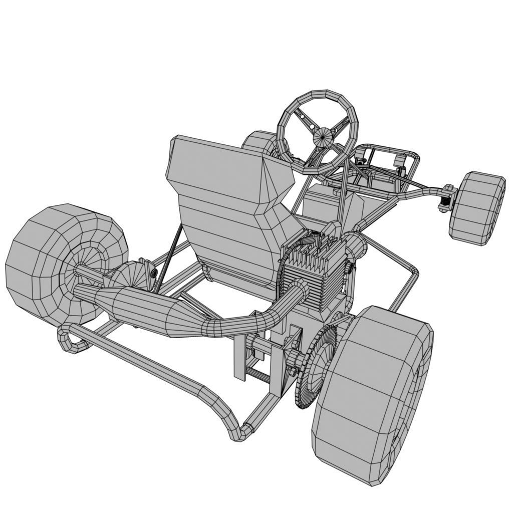 Go Kart 3D Model Game ready .fbx .ma .mb - CGTrader.com