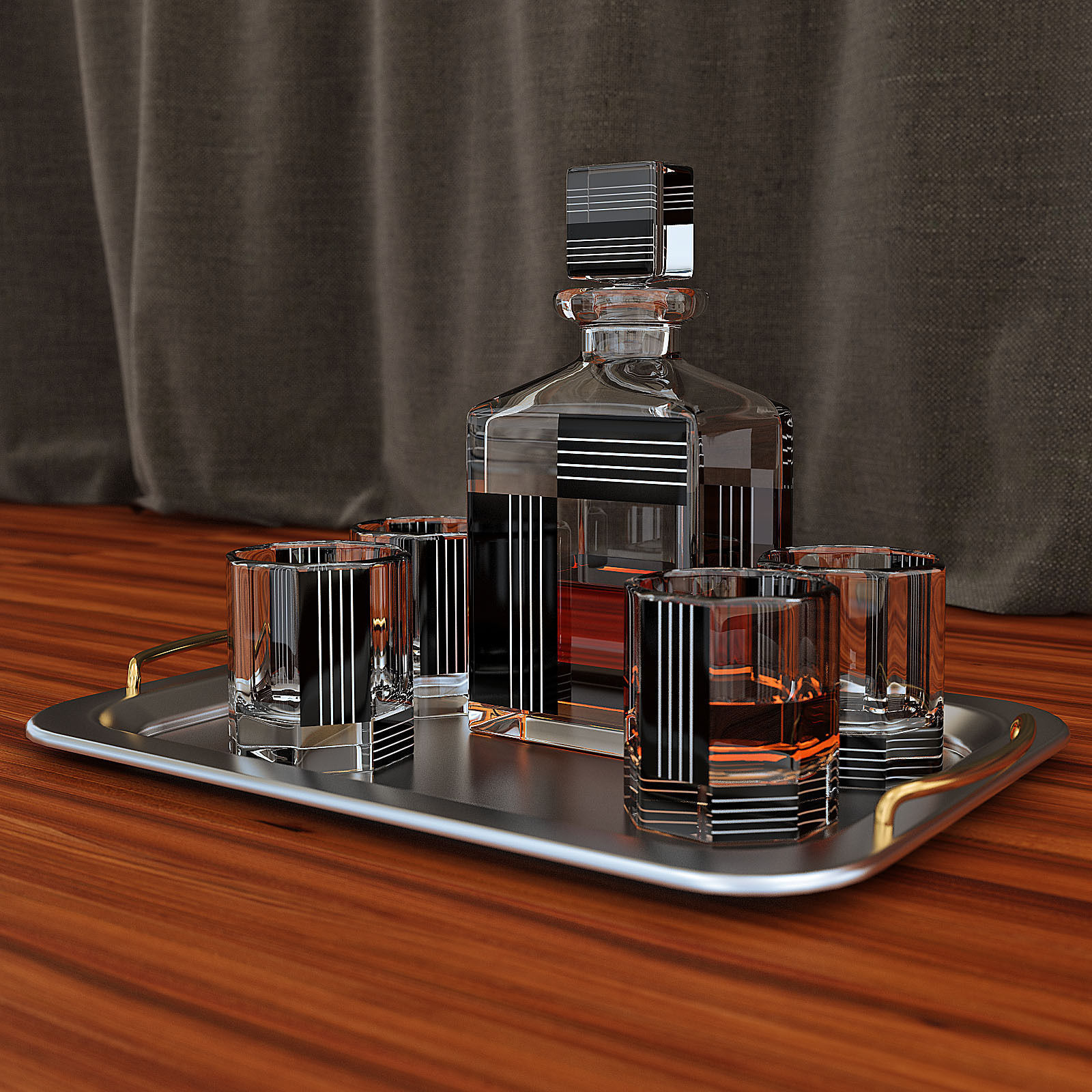Whisky set 01 3D model | CGTrader