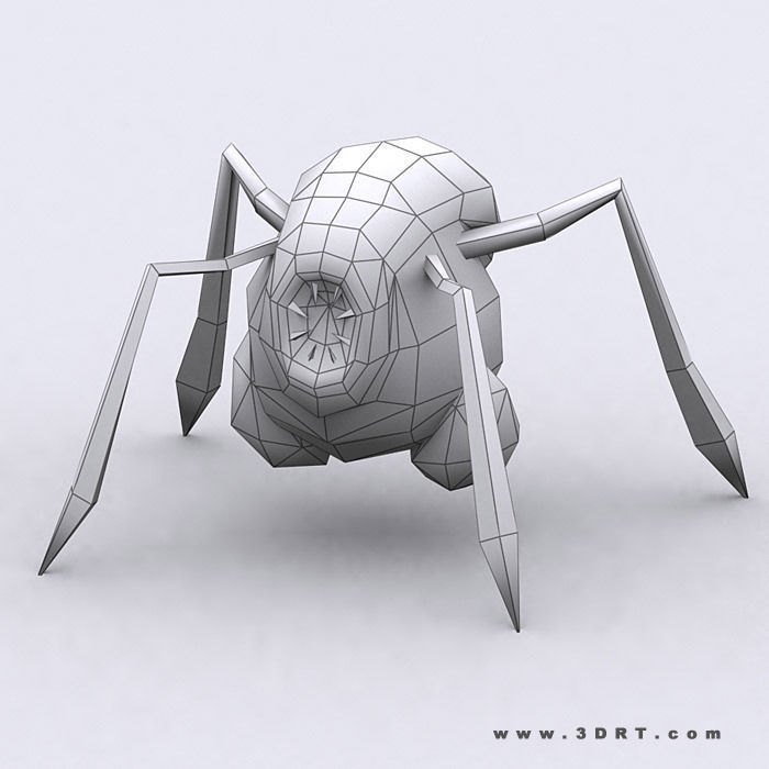 3D model 3DRT - Insectoid Monster Spider VR / AR / low-poly rigged ...