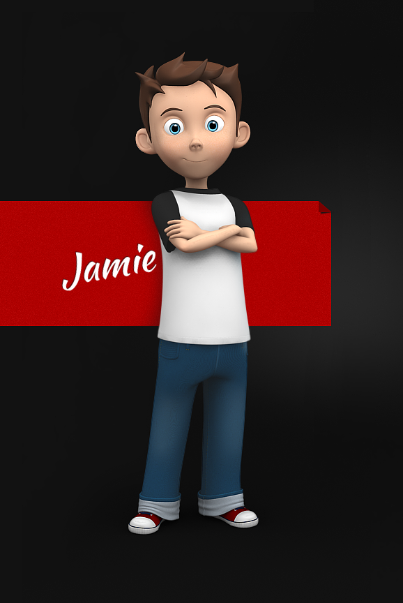 Jamie cartoon Kid Character 3D model | CGTrader