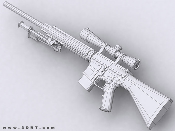 3D model 3DRT - Modern Firearms Animated - MK-12 VR / AR / low-poly ...