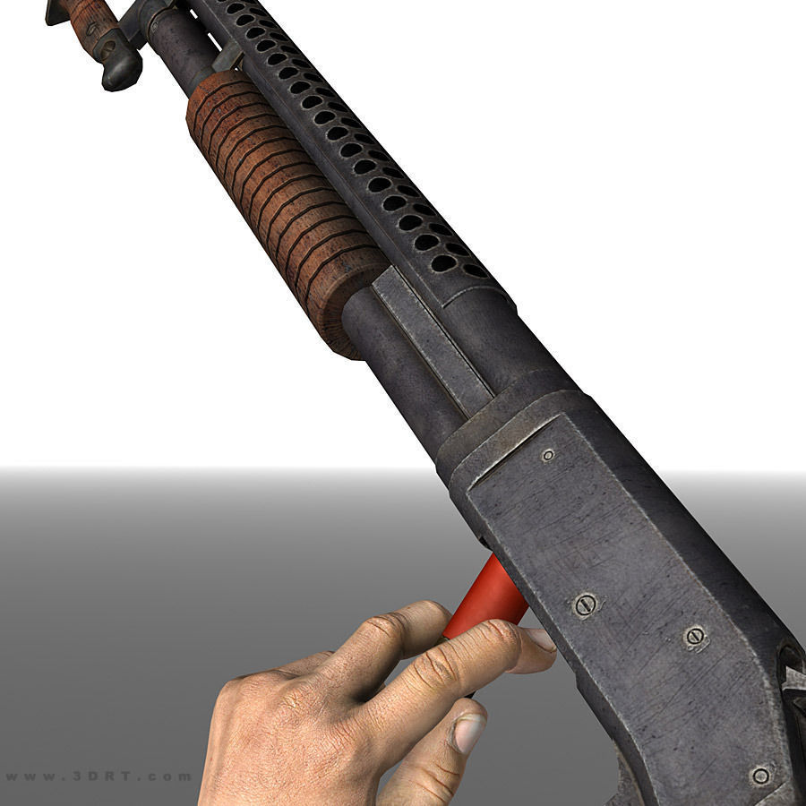 3D model 3DRT - Modern Firearms Animated - Winchester m1897 VR / AR ...