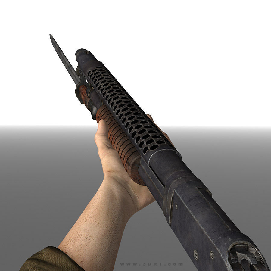 3D model 3DRT - Modern Firearms Animated - Winchester m1897 VR / AR ...