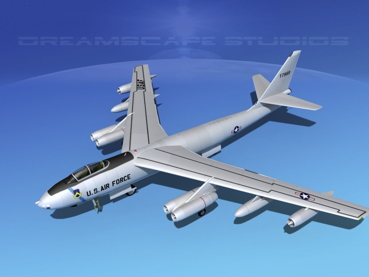 Boeing B-47E Stratojet V02 3D Model rigged MAX OBJ 3DS LWO LW LWS DXF ...