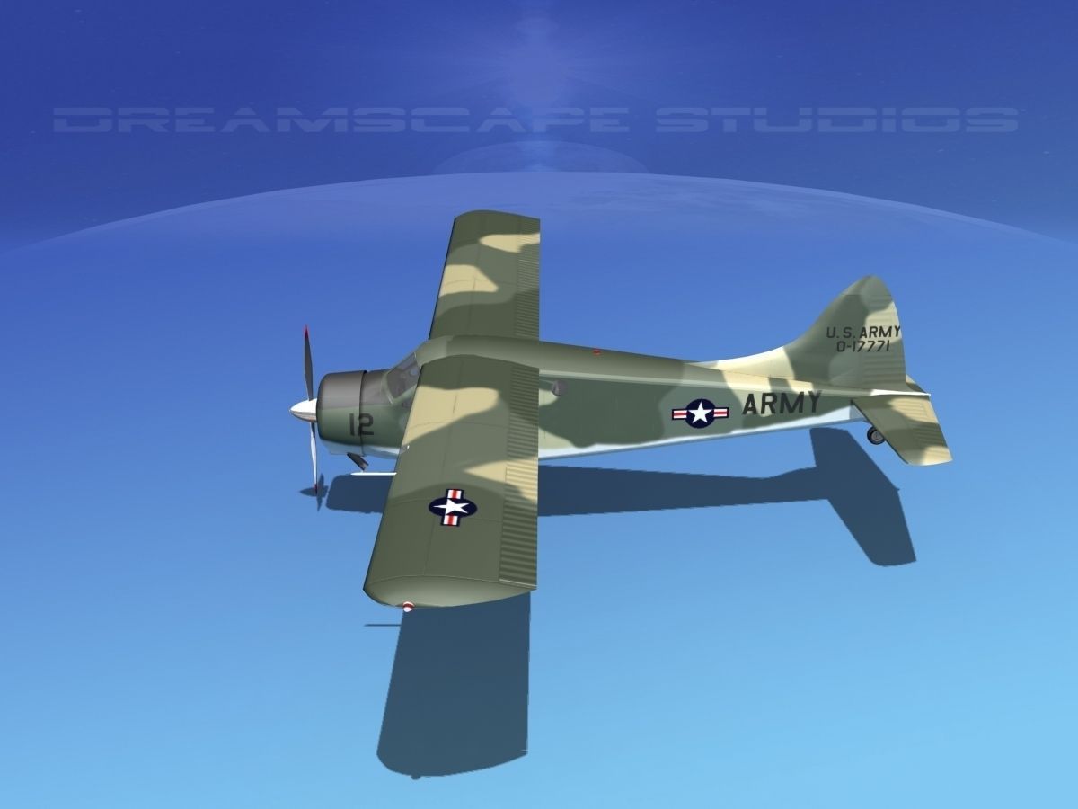Dehaviland DH-2 Beaver US Army 3 3D model rigged | CGTrader