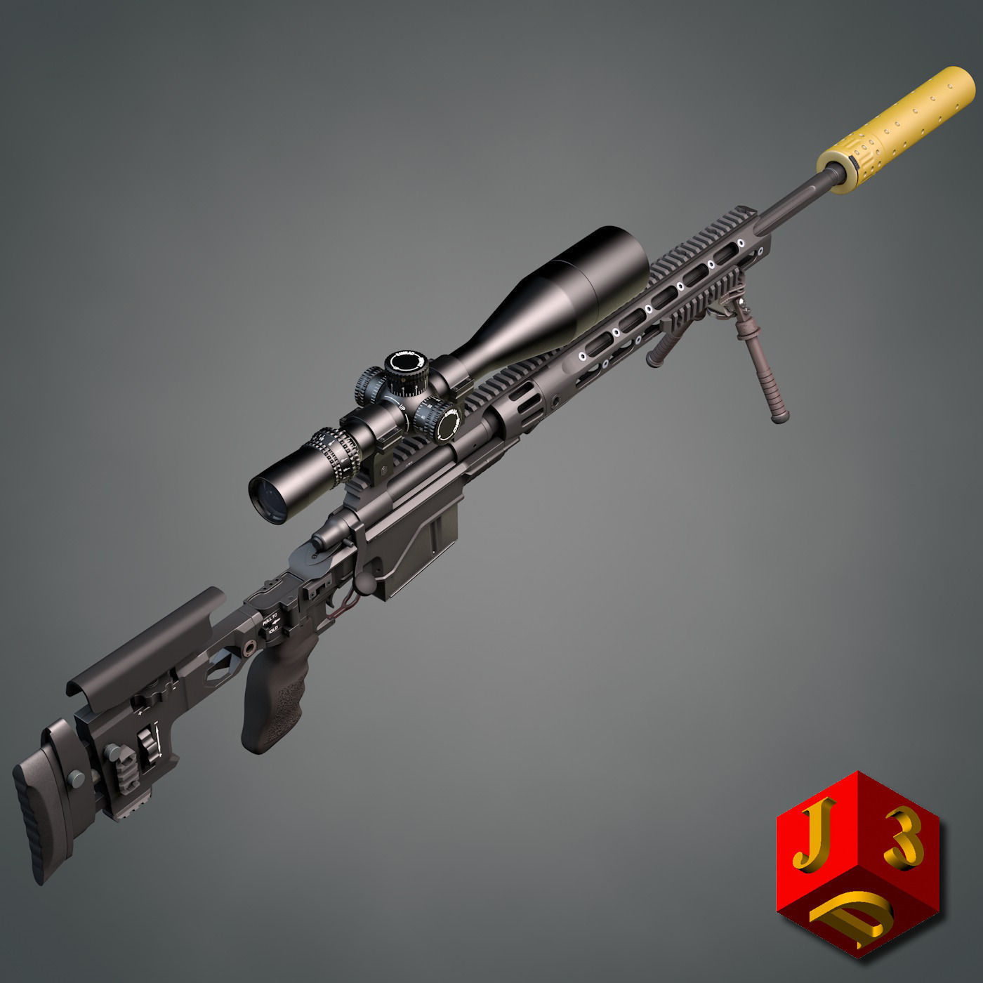 Remington XM2010 sniper rifle 3D Model OBJ 3DS C4D LWO LW LWS HRC XSI X ...
