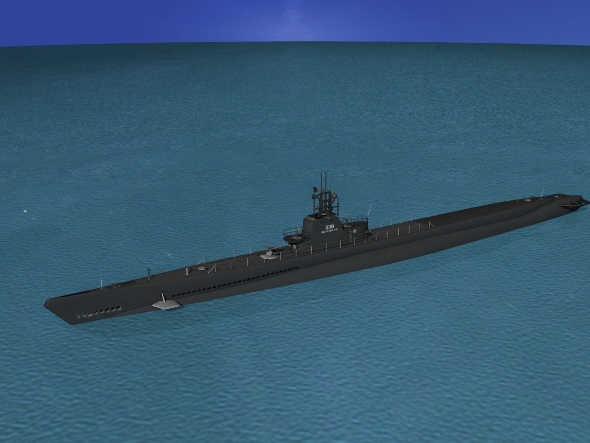 Gato Class Submarine SS-229 USS Flying Fish 3D model rigged | CGTrader