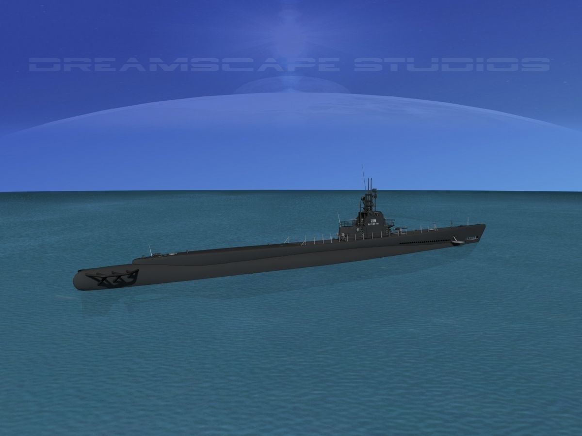 Gato Class Submarine SS-229 USS Flying Fish 3D model rigged | CGTrader