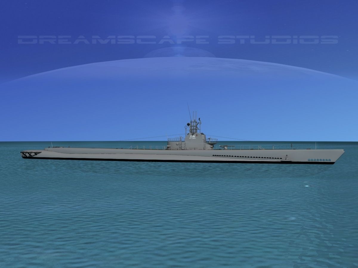 Gato Class Submarine SS-238 USS Wahoo 3D model rigged | CGTrader