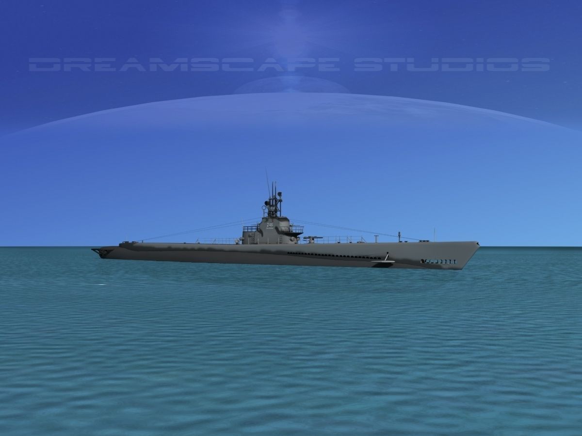 Gato Class Submarine SS246 USS Croaker 3D model rigged | CGTrader