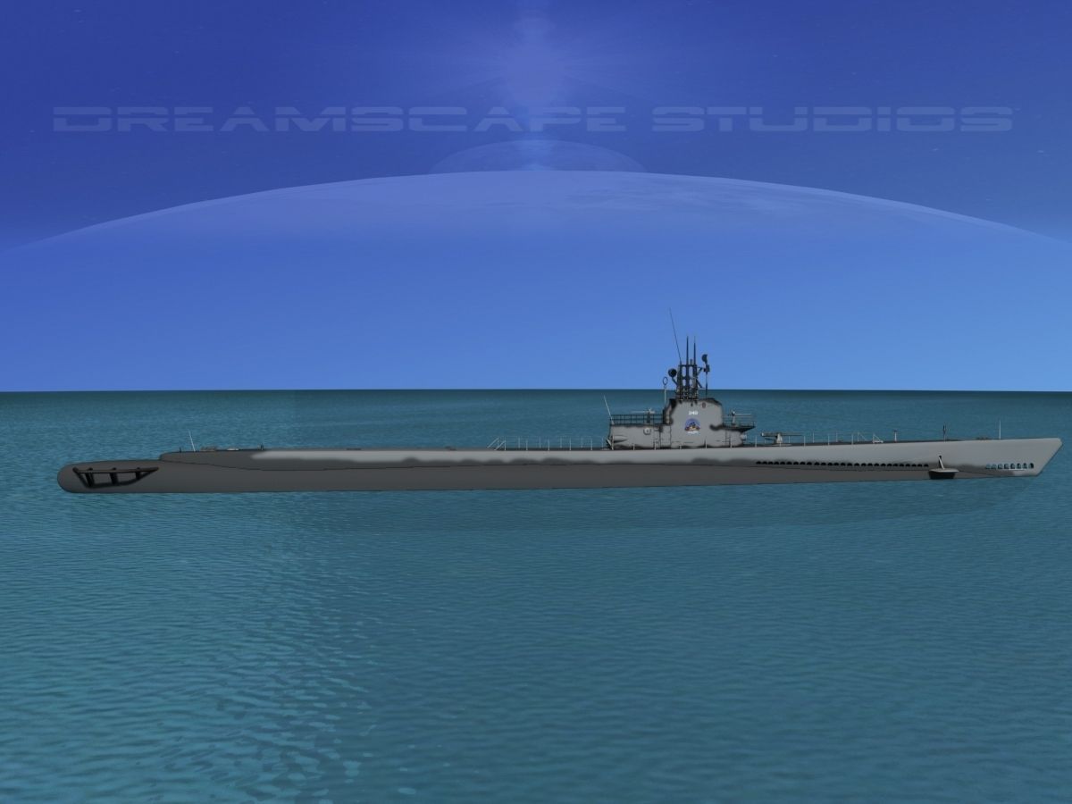 Gato Class Submarine SS-249 USS Flasher 3D model rigged | CGTrader